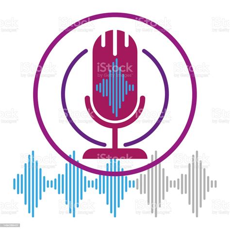 마이크 소리 아이콘입니다 음파 음성 메시지 소리 아이콘입니다 호출 기호 채팅 메시지 아이콘입니다 3차원 형태에 대한 스톡 벡터 아트 및 기타 이미지 Istock