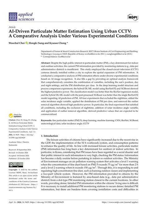 Pdf Ai Driven Particulate Matter Estimation Using Urban Cctv A