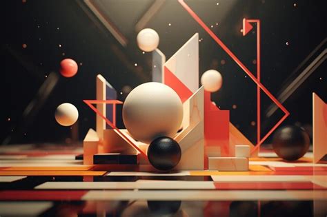 Premium Ai Image An Abstract Representation Of Geometric Shapes In 00608 01