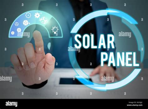 Text Caption Presenting Solar Panel Concept Meaning Designed To Absorb Suns Rays Source Of