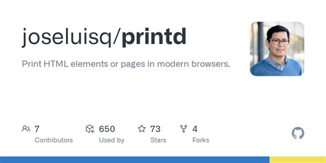 GitHub Joseluisq Printd Print HTML Elements Or Pages In Modern Browsers