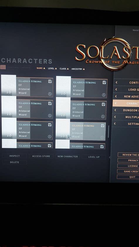 Character Creation Bug Rcrownofthemagister
