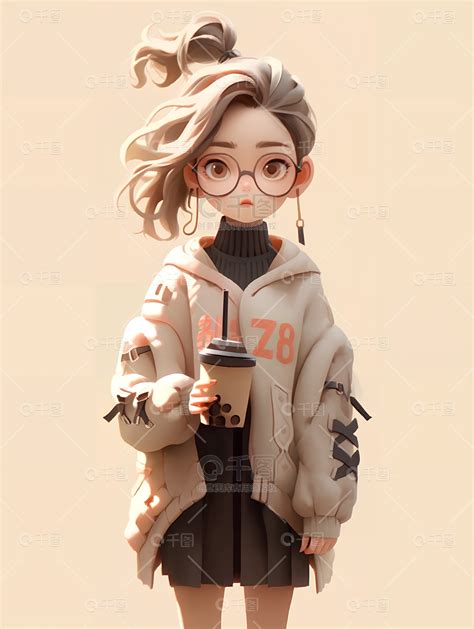 喝奶茶ai数字艺术 喝奶茶的可爱女孩 Ai平面元素免费下载png格式2784像素编号69532104 千图网