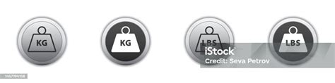 Set Of Simple Kg And Lbs Weight Icon Unit Of Imperial Pound Mass