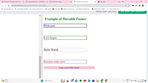 CSS Footer Tpoint Tech