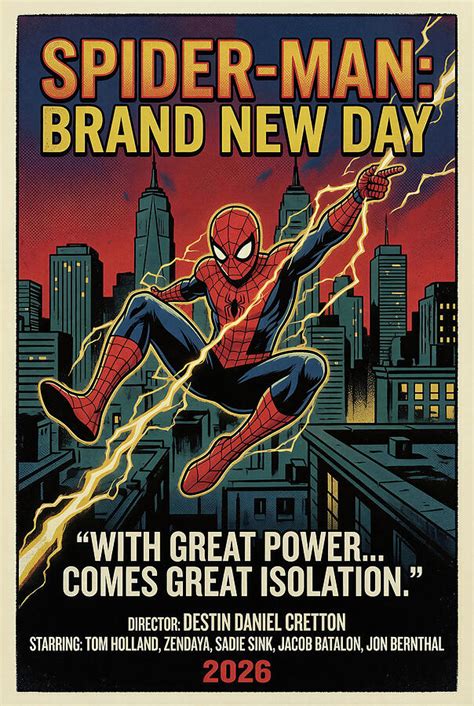 Spider Man Brand New Day Minimal Vintage Style Movie Poster High