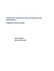 CYSE 301 Cybersecurity Technique And Operations Assignment 3 Course Hero