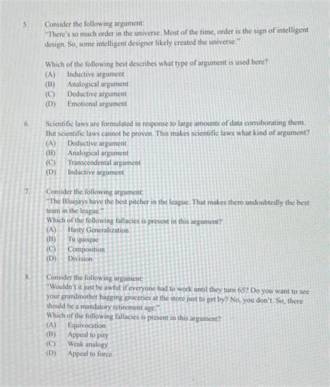 Solved 1 Consider The Following Argument [1] Henry Is