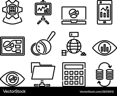 Analytics Icon Set Royalty Free Vector Image Vectorstock
