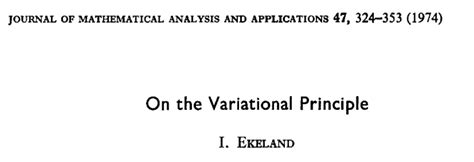 Nonlinear Optimization Why Is The Ekeland Variational Principle