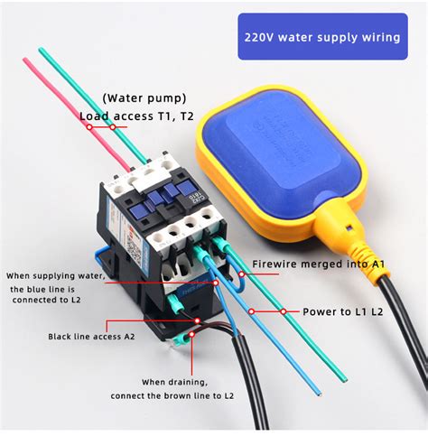 Square Float Switch Automatic Water Supply Controller Relay 2 3 4 5m Liquid Level Sensor Round