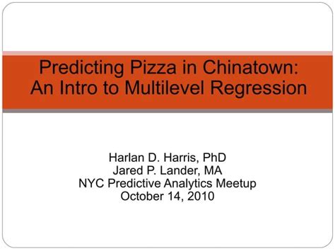 an introduction to multilevel regression modeling for prediction ppt