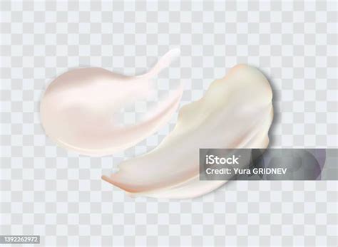 투명한 배경에 고립된 크림 텍스처 스트로크 페이셜 크림 폼 젤 또는 바디 로션 스킨케어 아이콘 벡터 페이스 크림 화장품 제품 얼룩 시계 맑은 하늘에 대한 스톡 벡터 아트 및