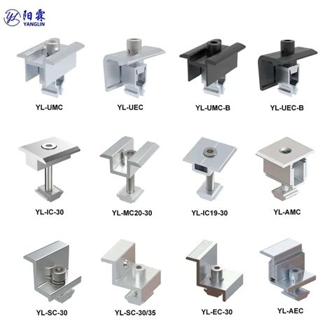 Aluminum Panel Mounting Kit Unistrut Solar Clamps 10pcs Solar Panel End