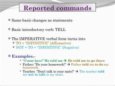 Reported Speech Statements Questions And Commands