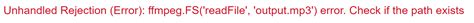 Reactjs Error Using FFmpeg Wasm For Audio Files In React Ffmpeg FS ReadFile Output Mp