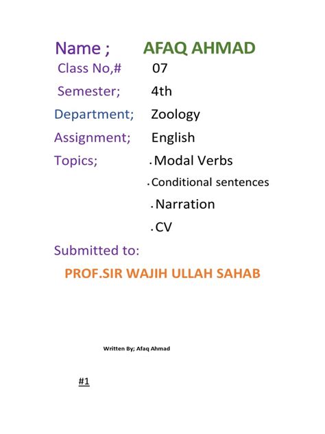 My Assignment Pdf Verb Semantic Units