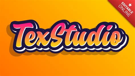 Texstudio Pink And Yellow 3d Text Effect Generator