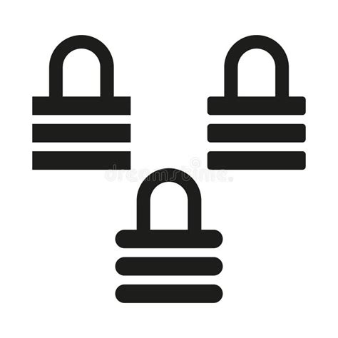 Padlock Icons Black And White Design Security And Protection Symbols Modern Vector