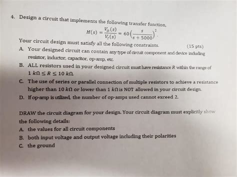 Solved Design A Circuit That Implements The Following Chegg
