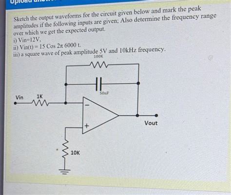 solved sketch the output waveforms for the circuit given