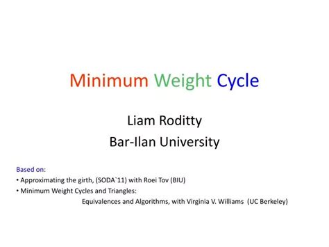 Ppt Minimum Weight Cycle Powerpoint Presentation Free Download Id