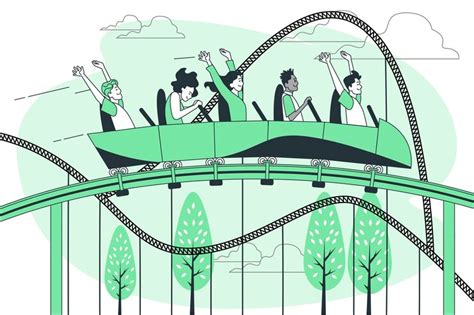 롤러 코스터 개념 그림 무료 벡터