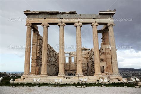 에레크테움erechtheum 신전아테네 아크로폴리스 아크로폴리스 아테네 흑백 사진
