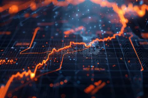 Abstract Financial Data Visualization With Graphs And Digital Elements