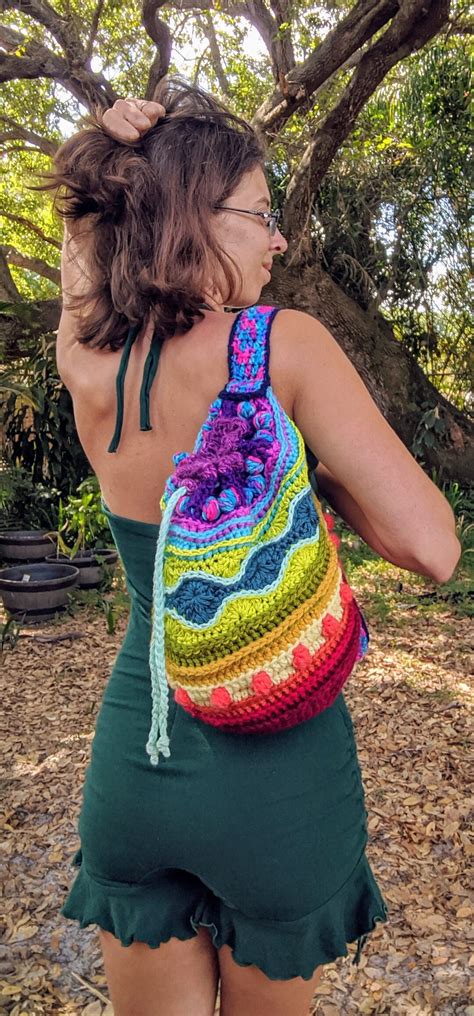 Pattern Elemental Drawstring Bag Etsy