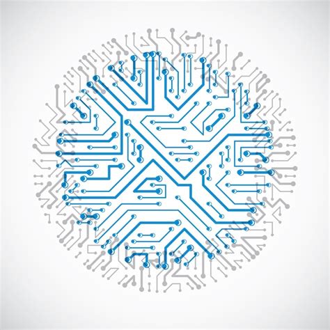 Premium Vector Vector Abstract Computer Circuit Board Colorful Illustration Blue Round