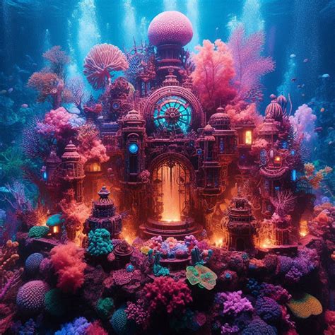 steam punk meets coral reefs in my generative ai art by erum on dribbble