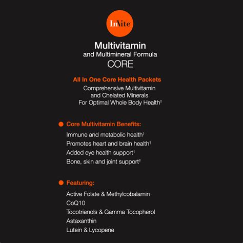 Invite Core Multivitamin Health Supplement Invite Health