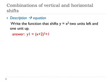 ppt vertical and horizontal shifts of graphs powerpoint presentation