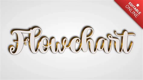 Flowchart White Gold Text Effect Generator