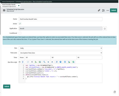 and then selected scheduled script execution