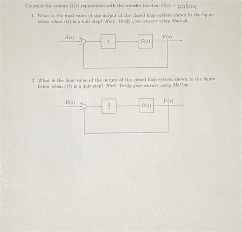 Solved Consider The System G S Represented With The Chegg