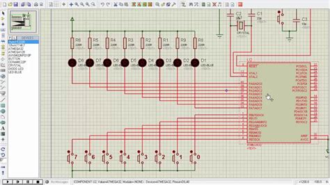 Aplikasi Atmega 32 Dengan Push Button Dan Led Youtube