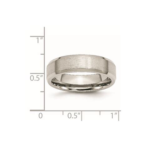 Stainless Steel Flat Beveled Edge 6mm Brushed And Polished Band