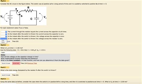 Solved Part A Consider The RC Circuit In The Figure Below Chegg Com