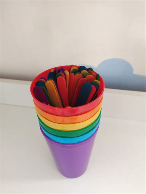 1010 Sorting Colors Cups And Sticks Hobbies And Toys Toys And Games On Carousell