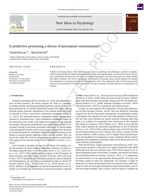 Pdf Is Predictive Processing A Theory Of Consciousness