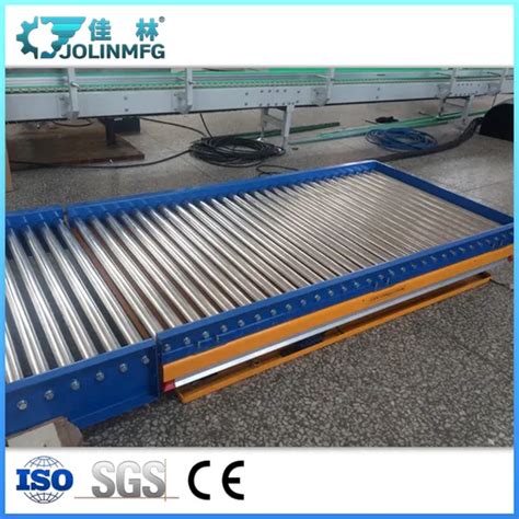 Floor Mounted Floor Pallet Roller Conveyor System Transfer Line