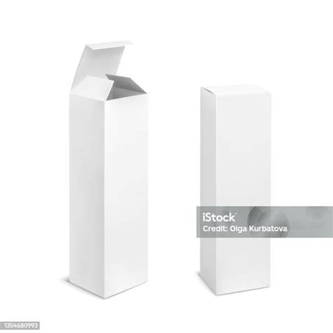빈 상자 흰색입니다 골판지 상자 그림자직사각형 빈 패키지 제품 용지 가공개 및 폐쇄 포장 각도 보기 광고 사실적인 모형 벡터