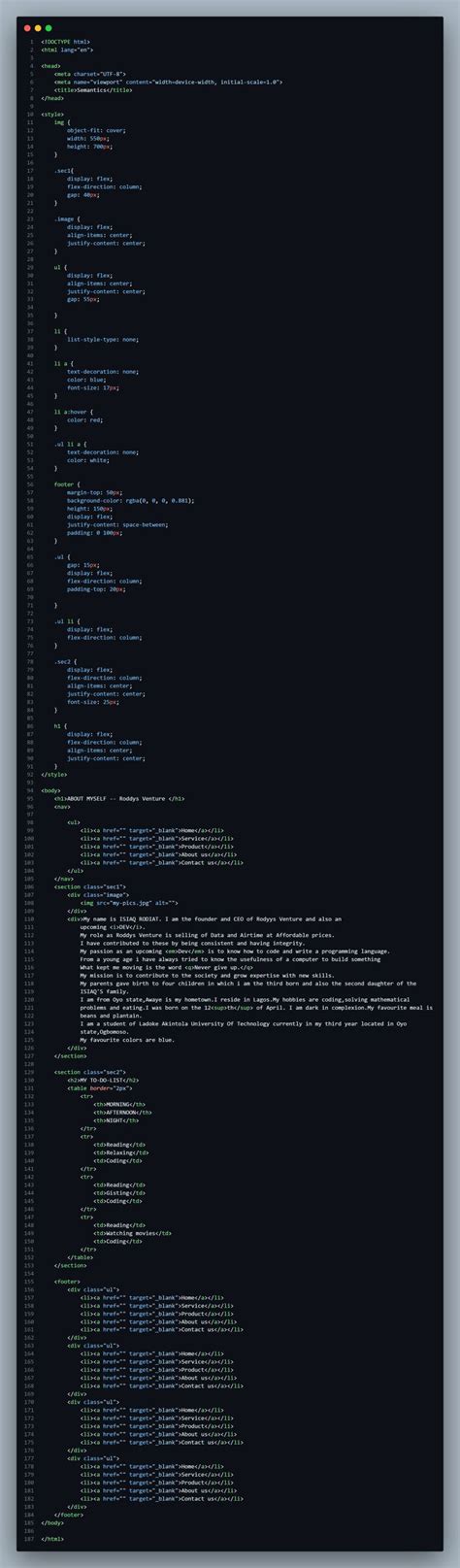 Rodiat Isiaq On Linkedin 100dayscodechallenge Semantic Html Css Buggybillion Codejourney
