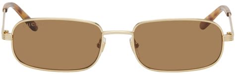 Gucci Gold Rectangular Sunglasses Gucci