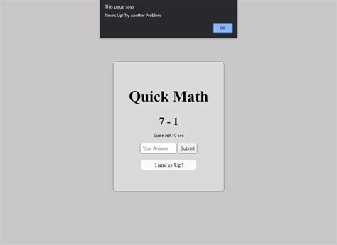 Create A Math Sprint Game In Html Css And Javascript Geeksforgeeks
