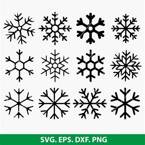 Snowflake Bundle Svg Cricut Snowflake Winter Svg Holiday Svg