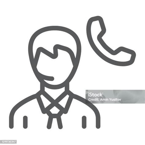 콜 센터 라인 아이콘 지원 및 헬프라인 사람 지원 연산자 기호 벡터 그래픽 흰색 배경에 선형 아이콘 Eps 10 0명에 대한 스톡 벡터 아트 및 기타 이미지 Istock