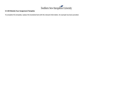 Cj 140 Module Four Assignment Template An Example Has Been Provided Audience Internal Or